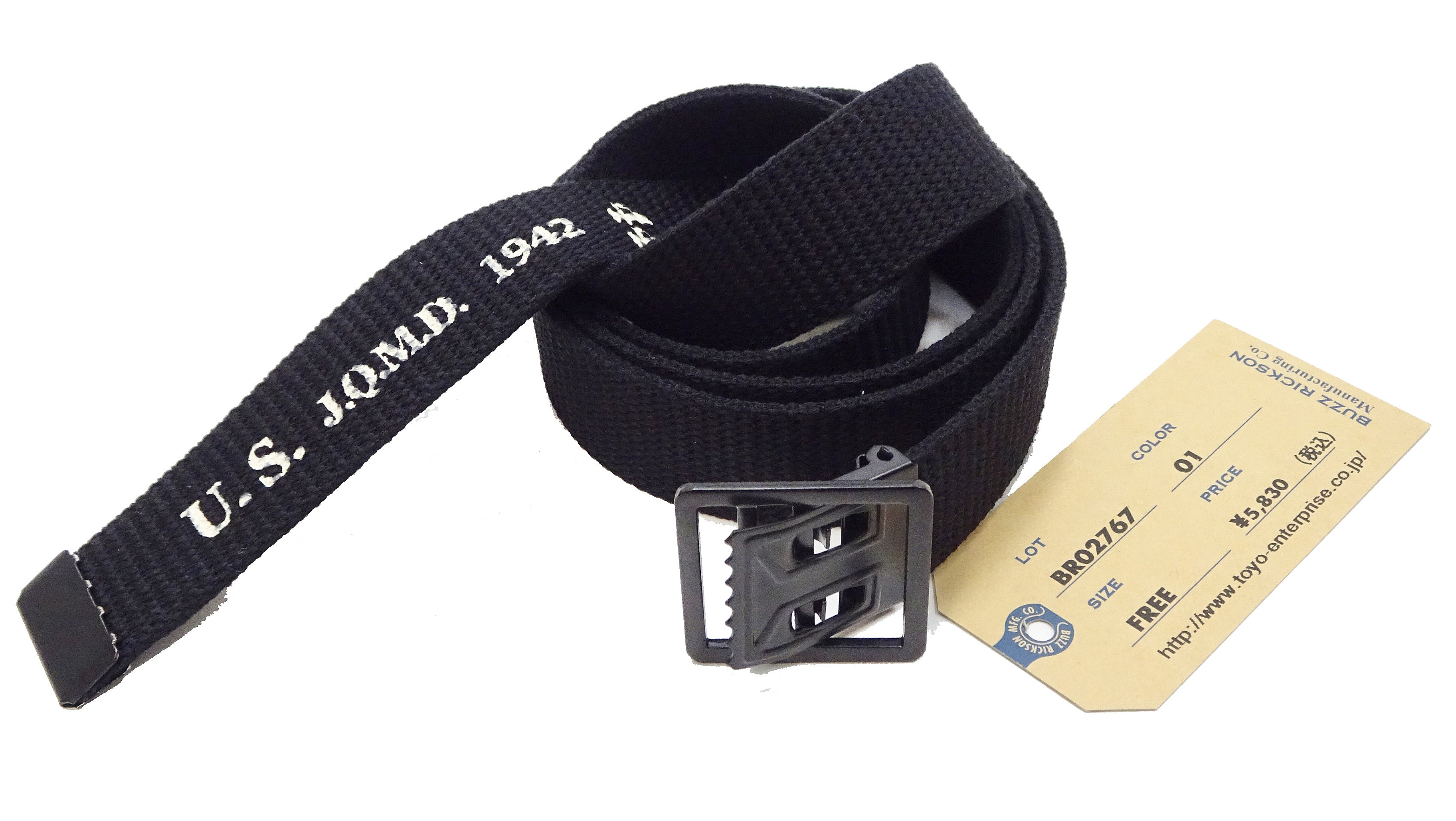 Buzz Rickson Cotton Webbing Belt Men's William Gibson M-1937 WW2 US Ar ...