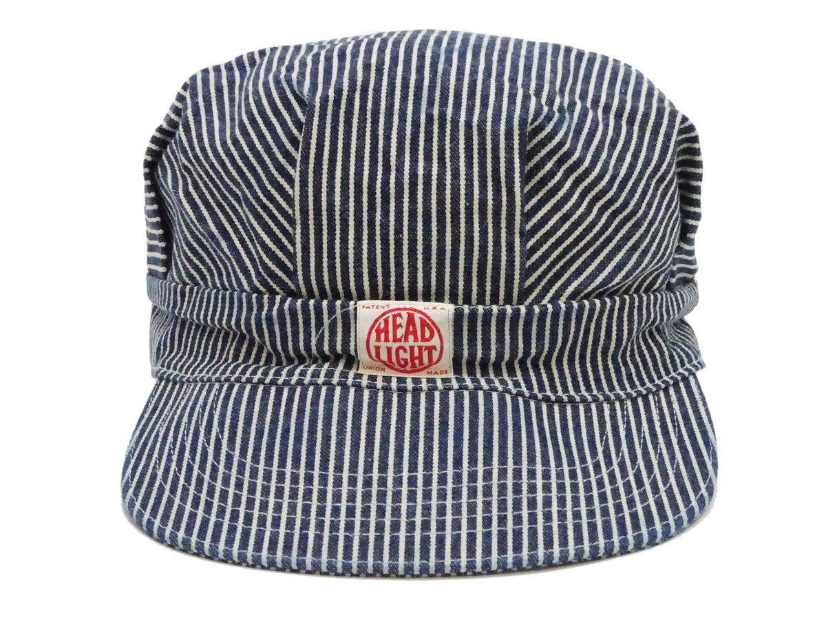 HEADLIGHT Work Cap Men's Reproduction of Hickory Striped Engineer Cap ...