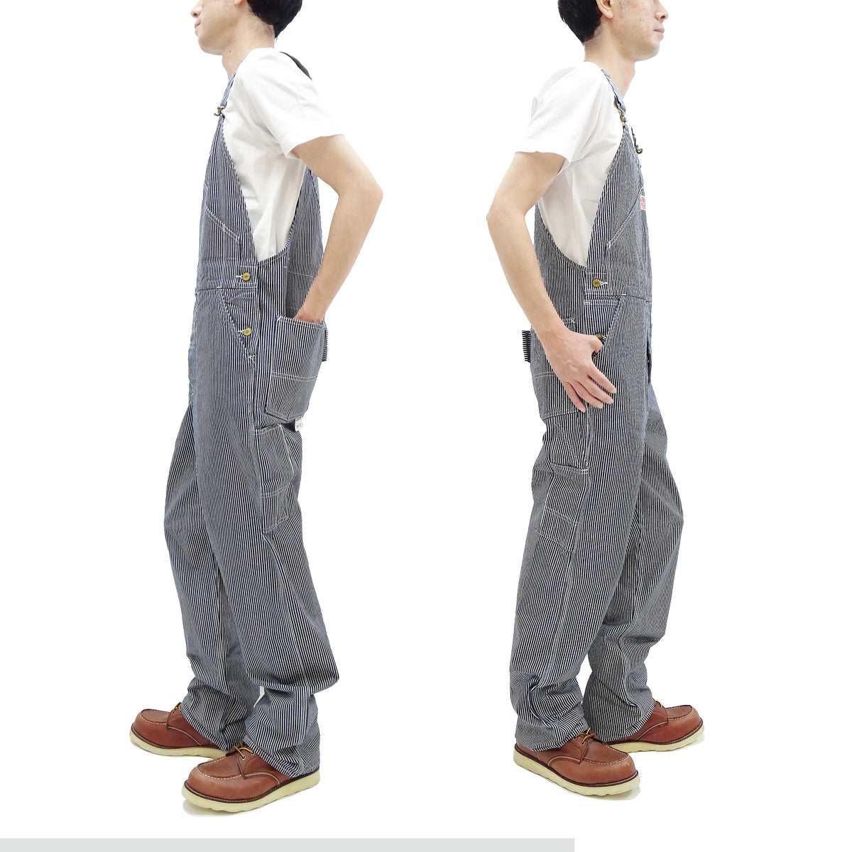 HEADLIGHT Overalls Men's Casual Unlined 11 Oz. Hickory Striped Denim B ...