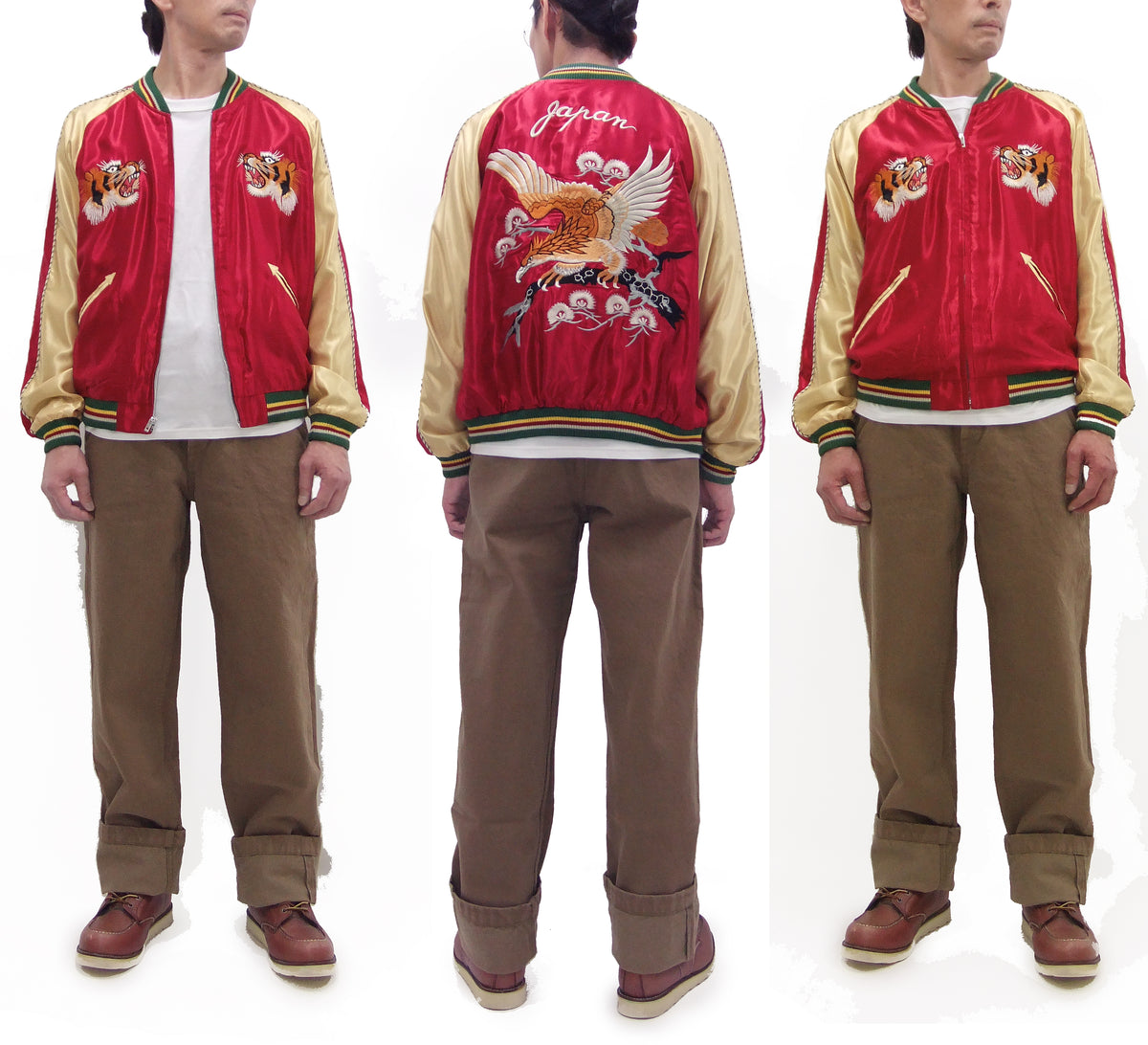 Tailor Toyo Sukajan Jacket TT15790 - Men's Satin Reversible Embroidere ...