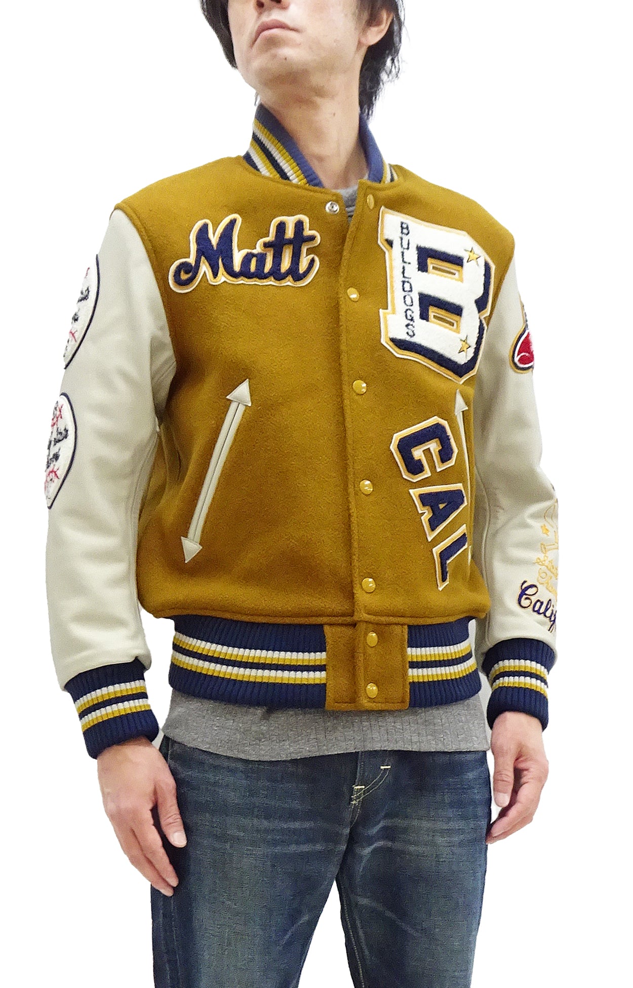 Whitesville Varsity Jacket Men's Letterman Jacket Melton x Leather Awa ...
