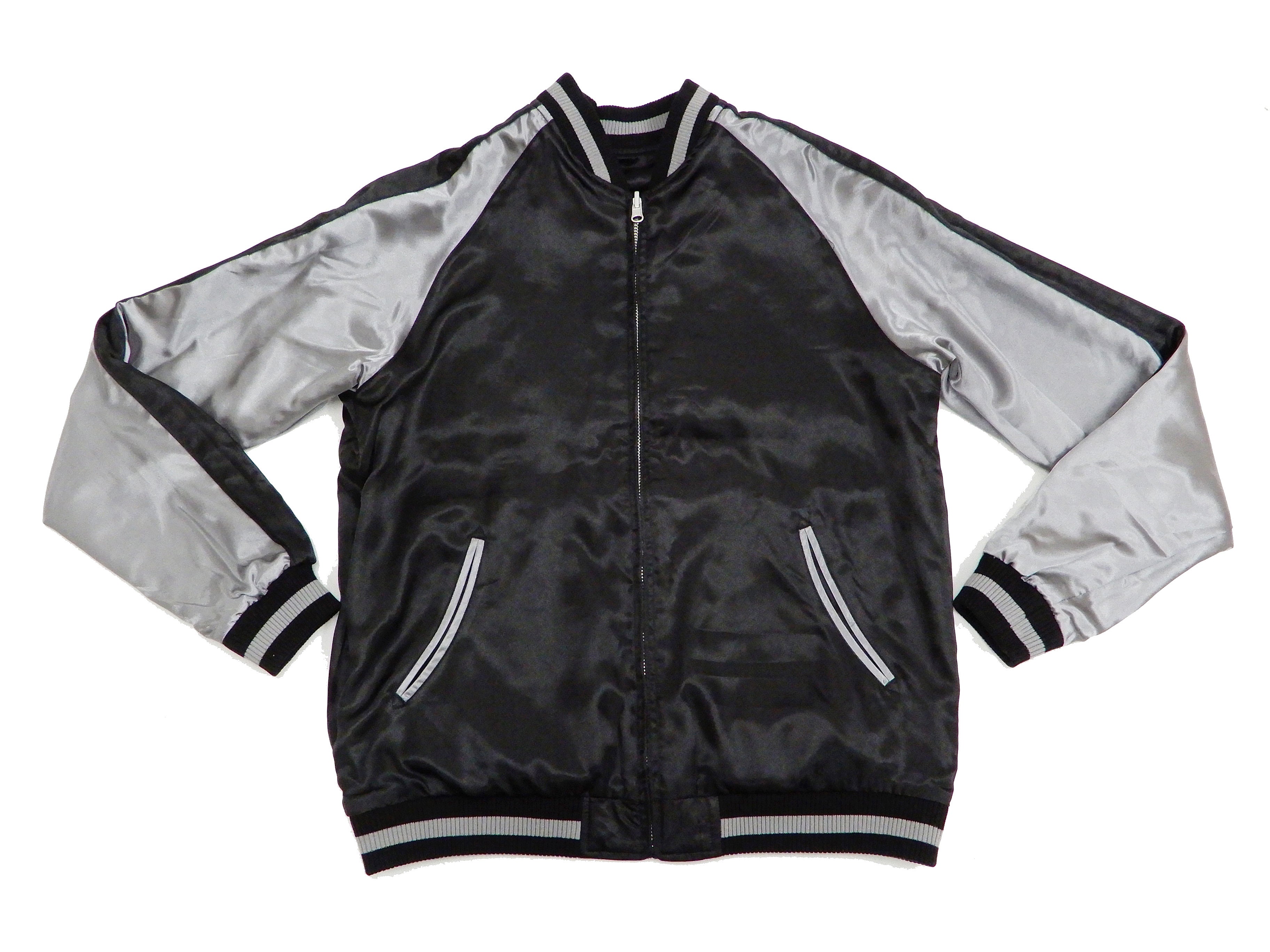 Japanesque Men's Japanese Souvenir Jacket Goldfish Embroidery Sukajan ...