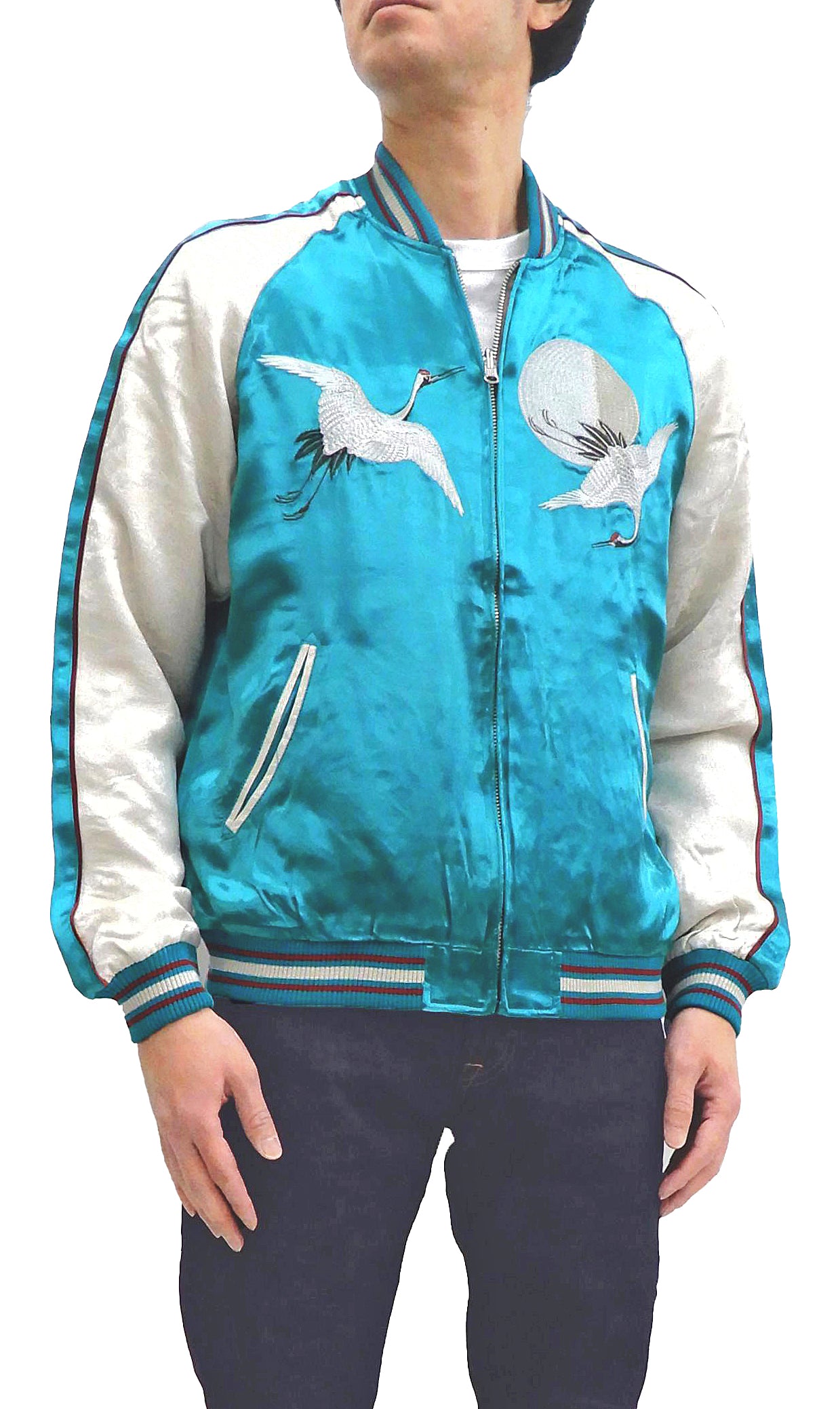 Japanesque Sukajan Jacket Men's Japanese Souvenir Jacket Japanese Cran ...