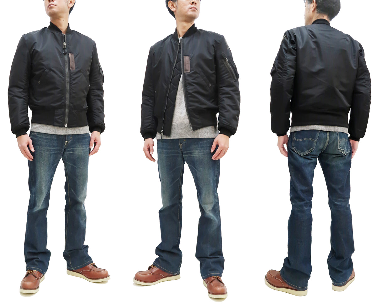 Buzz Rickson MA-1 William Gibson Black MA-1 Flight Jacket Men's MA1 Bo ...