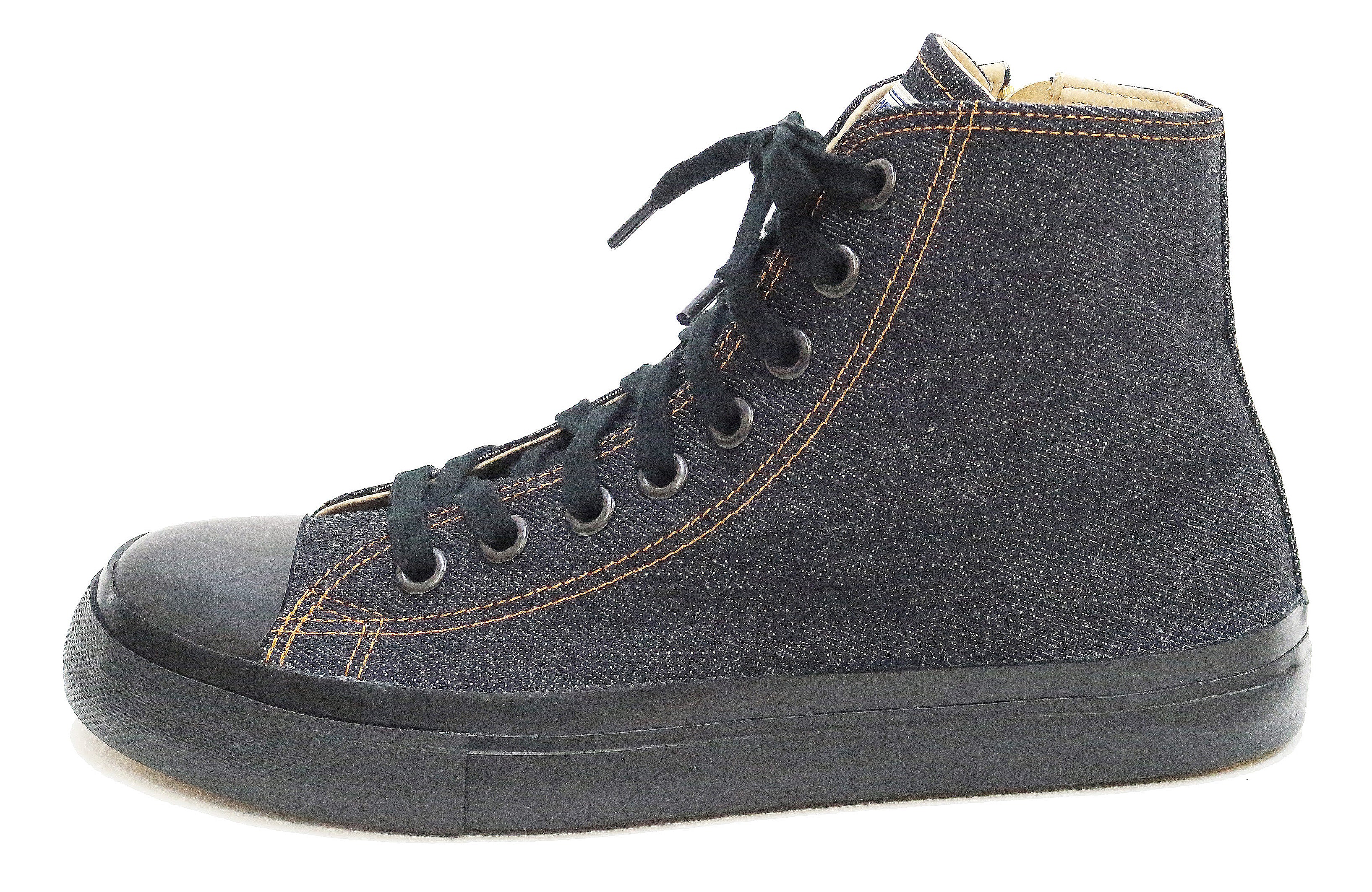 Kojima Genes High Top Denim Sneakers Men's Side Zip Jean Shoes RNB-800 ...