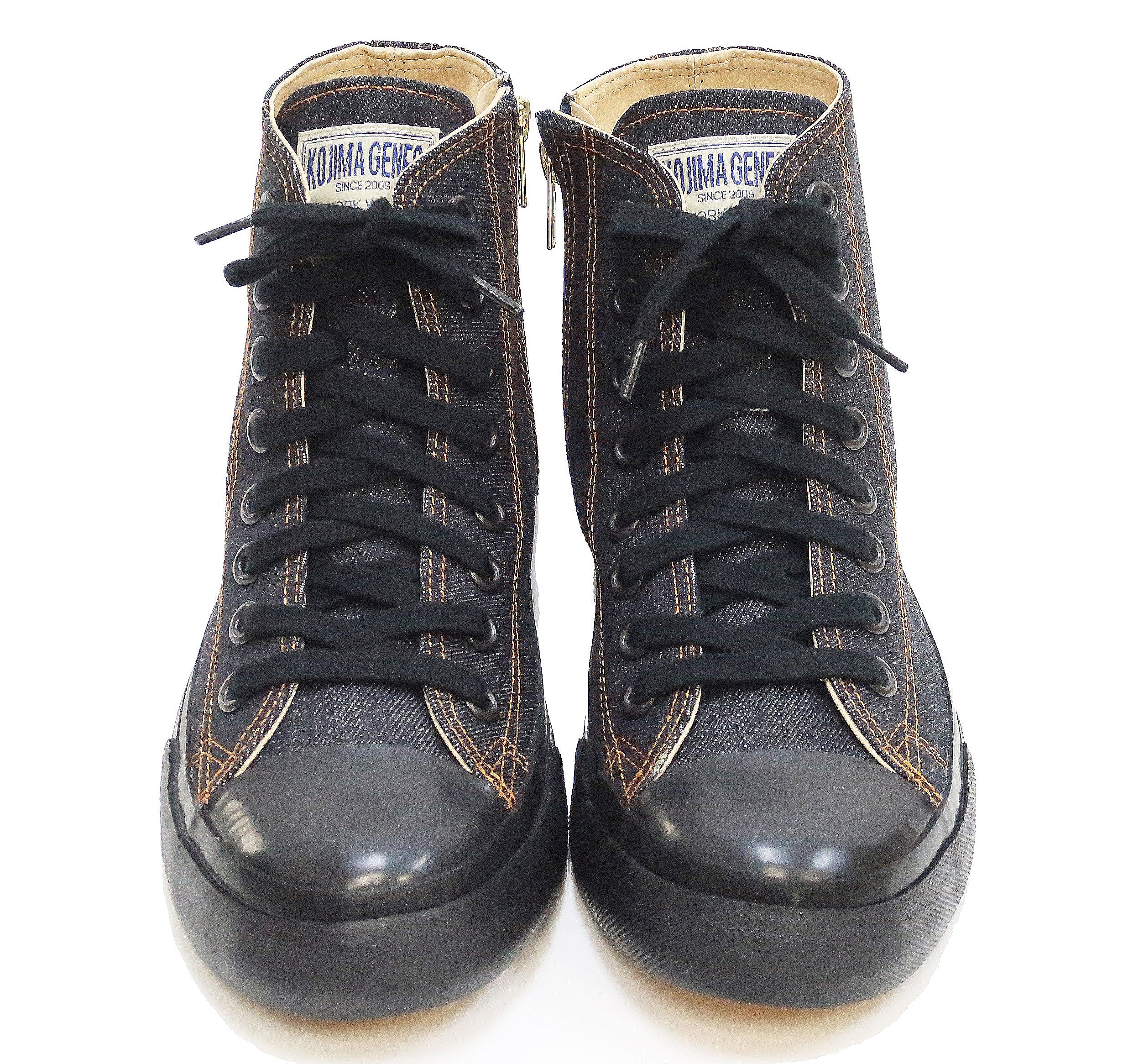 Kojima Genes High Top Denim Sneakers Men's Side Zip Jean Shoes RNB-800 ...