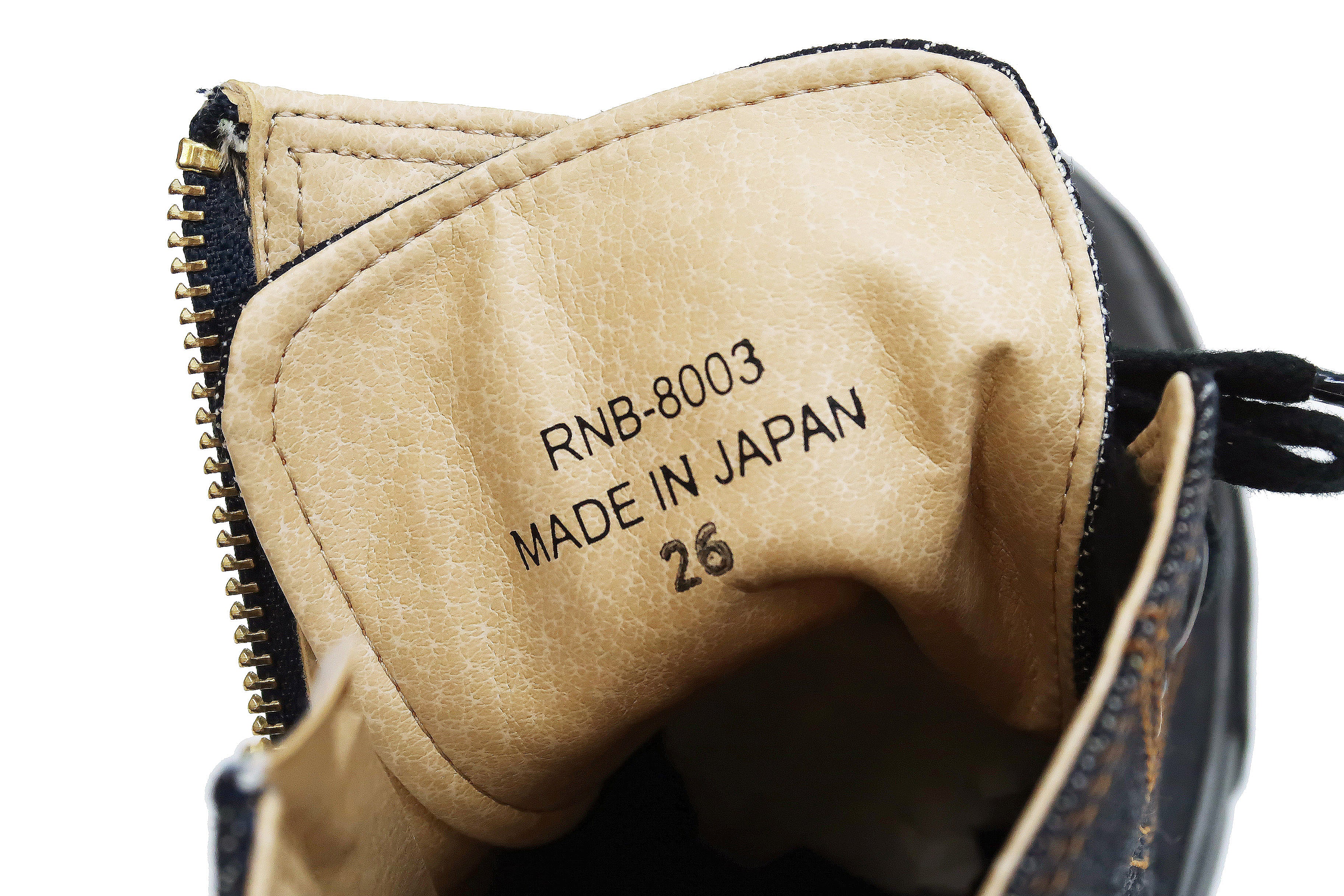 Kojima Genes High Top Denim Sneakers Men's Side Zip Jean Shoes RNB-800 ...