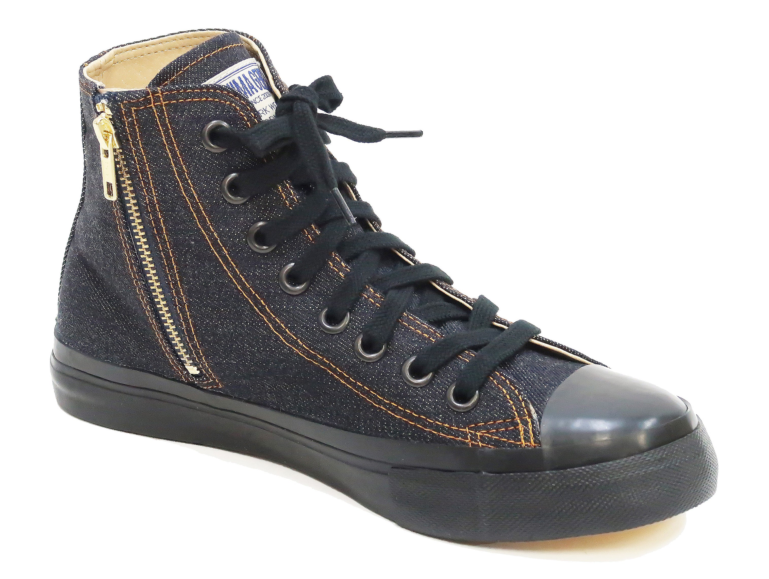 Kojima Genes High Top Denim Sneakers Men's Side Zip Jean Shoes RNB-800 ...