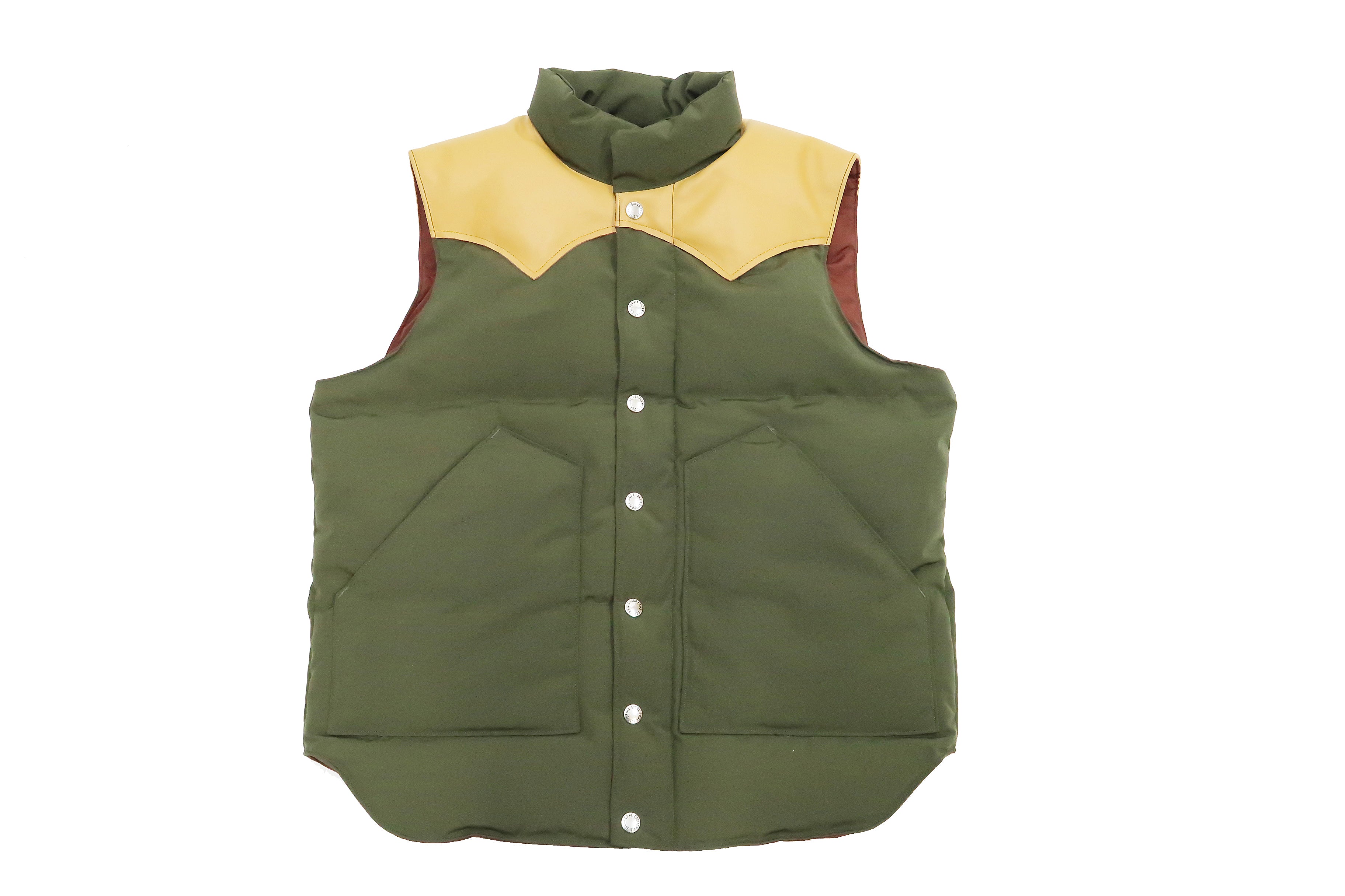 Sugar Cane Down Vest with Leather Yoke Panel Men's Winter Outerwear Ve ...