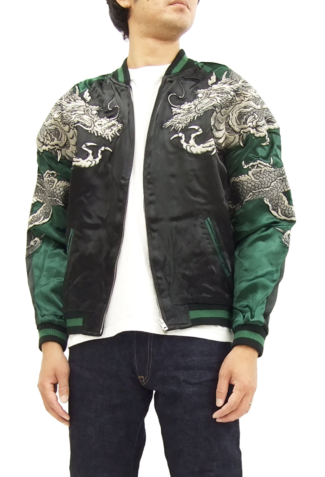 Hanatabi Gakudan Men's Japanese Souvenir Jacket Japanese Dragon Sukaja ...