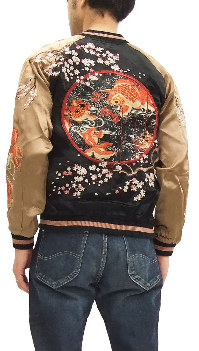 Hanatabi Gakudan Men's Japanese Souvenir Jacket Japanese Goldfish Suka ...