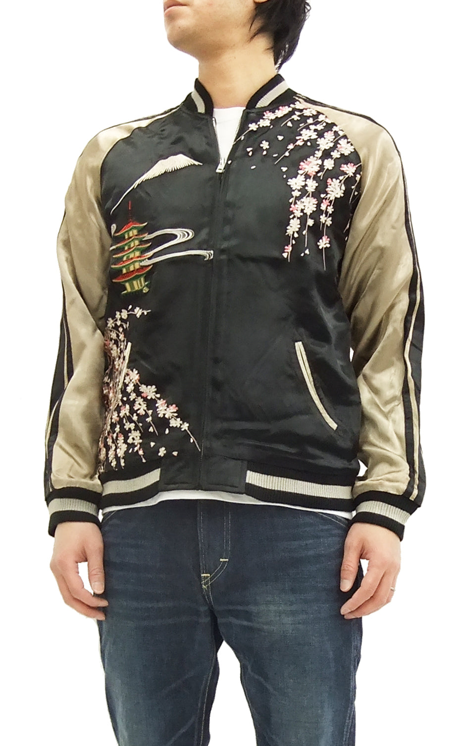 Hanatabi Gakudan Men's Japanese Souvenir Jacket Japanese Geisha Oiran ...