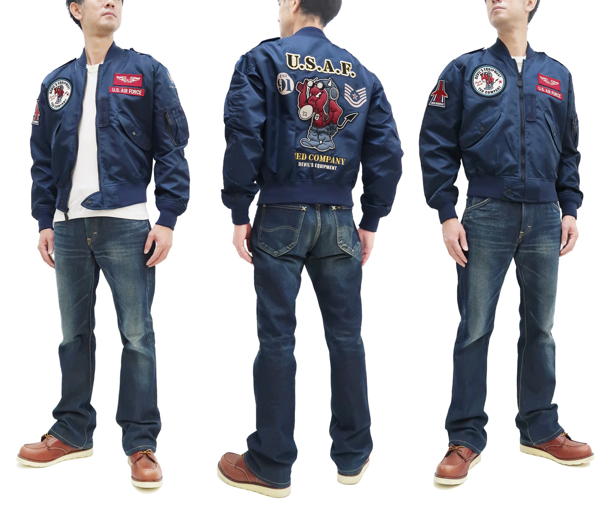 Tedman Lightweight Jacket Men's L-2 Flight Jacket Lucky Devil Custom N ...